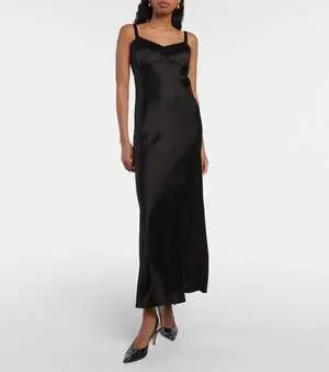 Khaite Joely Satin Slip Dress