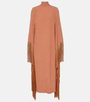 TALLER MARMO Del Mar" Fringed Crepe Midi Dress