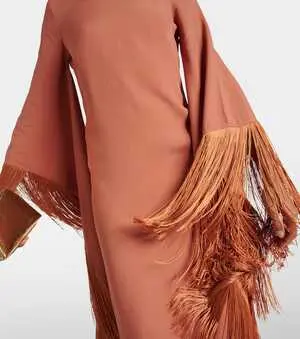 TALLER MARMO Del Mar" Fringed Crepe Midi Dress
