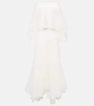 Maticevski Bridal Dhalia Caped Silk Gown