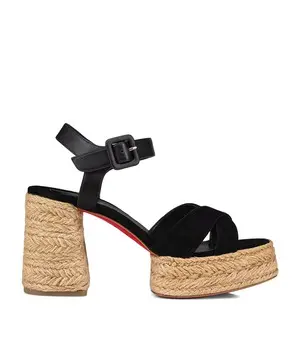 CHRISTIAN LOUBOUTIN Calakala Suede Espadrille Sandals - Black