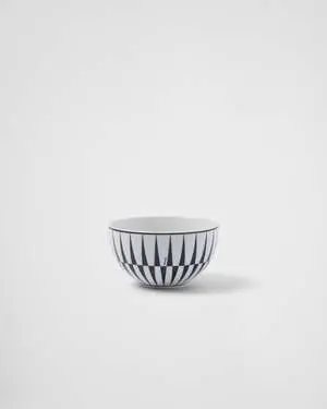 Prada Set Of Two Porcelain Bowls - White/black
