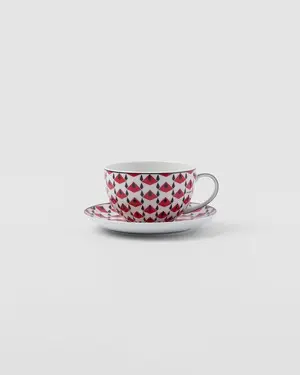 Prada Porcelain Tea Cups - Black/red