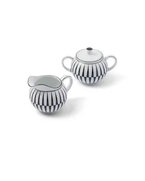 Prada Porcelain Milk Jug And Sugar Bowl Set With Stripes Motif
