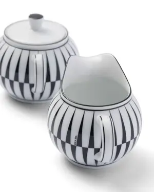 Prada Porcelain Milk Jug And Sugar Bowl Set With Stripes Motif