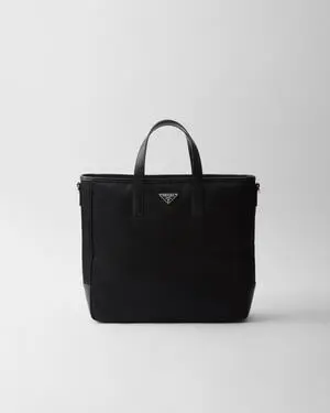Prada Re-nylon And Saffiano Leather Tote Bag - Black