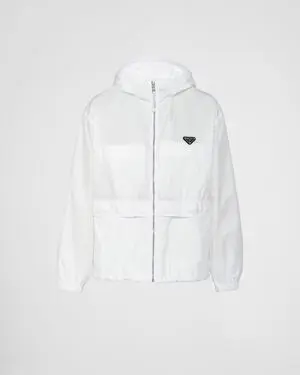 PRADA トライアングルナイロンブルゾン ホワイト M Prada Re-Nylon Blouson Jacket - White | Editorialist