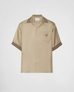 Prada Short-sleeved Silk Twill Shirt