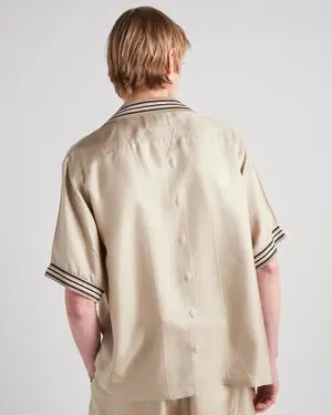 Prada Short-sleeved Silk Twill Shirt