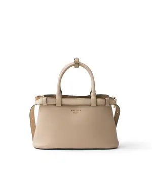 Prada Buckle Small Leather Handbag - Neutral