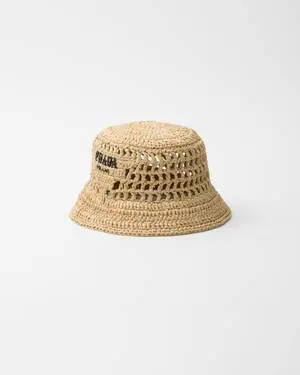 Prada Crochet Bucket Hat - Natural