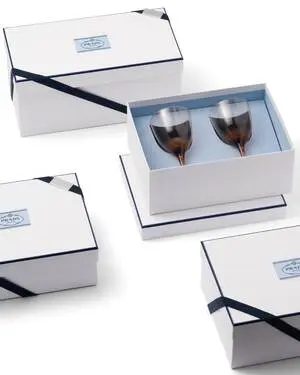 Prada Set Of Two Crystal Water Glasses New York
