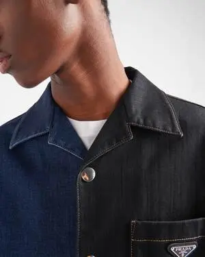 Prada Double Match Denim Shirt