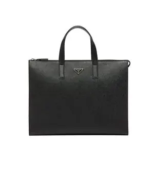 Prada Saffiano Leather Tote - Black