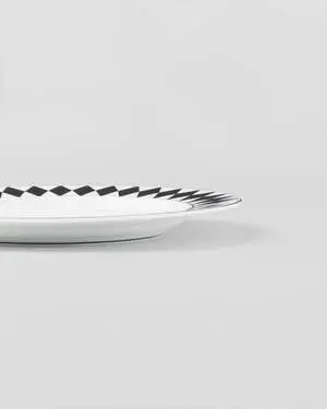Prada Set Of Two Porcelain Dinner Plates Checkerboard