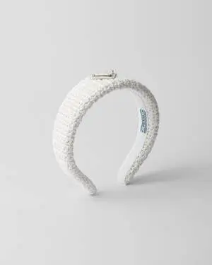 Prada Crochet Headband - White