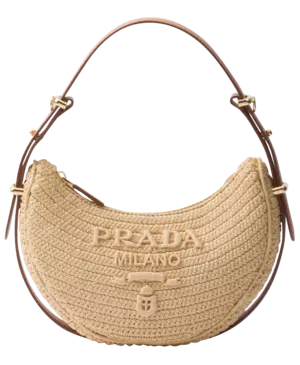 Prada Arqué Crochet Shoulder Bag - Natural | Editorialist