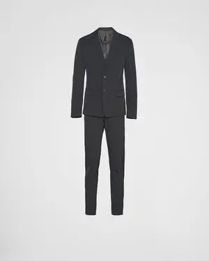 Prada Single-breasted Techno Stretch Suit - Black