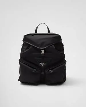 Prada Re-nylon And Leather Backpack - Black
