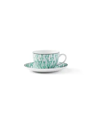 Prada Set Of Two Porcelain Tea Cups - Green