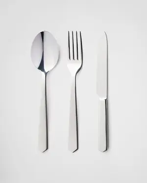 Prada Stainless Steel Flatware Set - Steel Gray