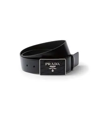 Prada Saffiano Leather Belt - Black