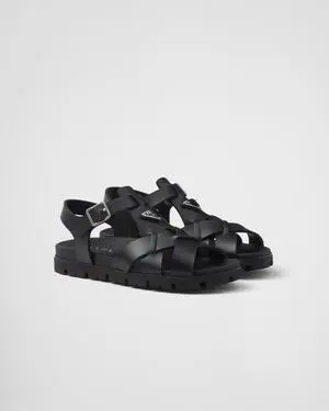 Prada Crisscross Rubber Sandals