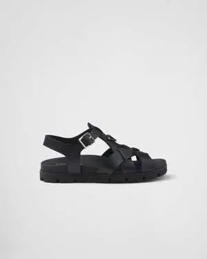 Prada Crisscross Rubber Sandals