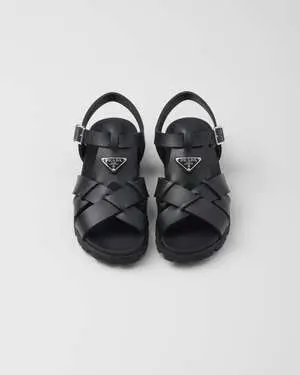 Prada Crisscross Rubber Sandals