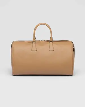 Prada Saffiano Leather Travel Bag - Caramel