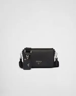 Prada Saffiano Leather Shoulder Bag - Black