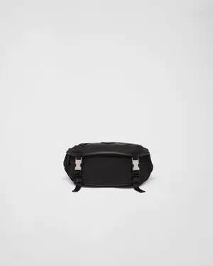 Prada Re-nylon And Saffiano Leather Shoulder Bag - Black