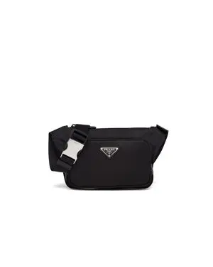 Prada Re-nylon And Saffiano Leather Shoulder Bag - Black