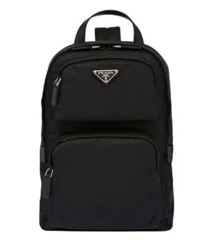 Prada Re-Nylon And Saffiano Leather Backpack - Black | Editorialist