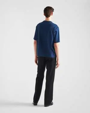 Prada Technical Cotton T-Shirt - Navy | Editorialist