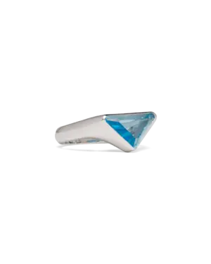 Prada Swiss Blue Topaz Logo Ring