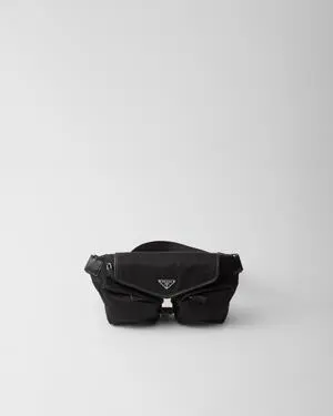 Prada Re-nylon And Leather Shoulder Bag - Black