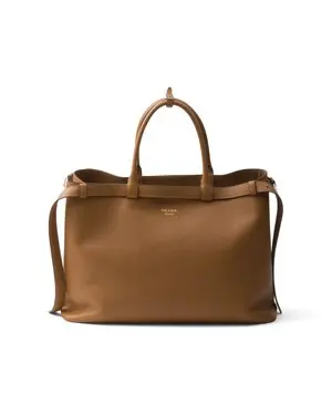 Prada Buckled Leather Handbag - Brown