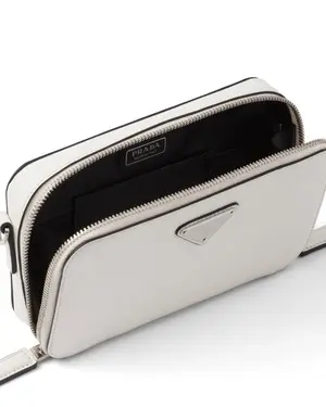 Prada Brique Saffiano Leather Bag - White