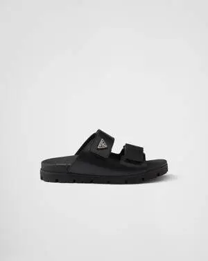 Prada Leather Strap Sandals - Black