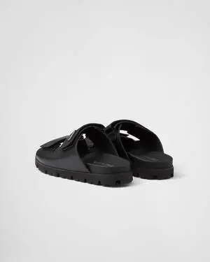 Prada Leather Strap Sandals - Black
