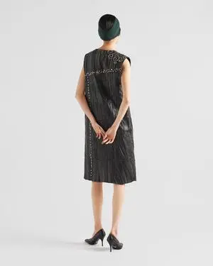 Prada Nappa Leather Patchwork Dress