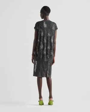 Prada Nappa Leather Patchwork Dress
