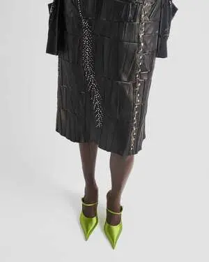Prada Nappa Leather Patchwork Dress