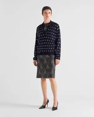 Prada Leather Embellished Dress