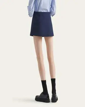 Prada Buttoned Tricotine Mini Skirt