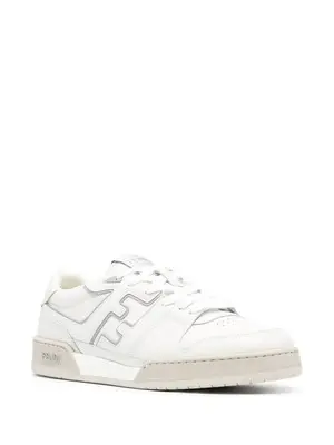 Fendi Match Ff-appliqué Leather Sneakers