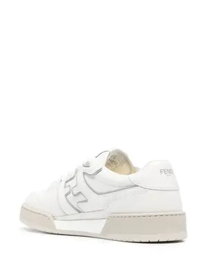 Fendi Match Ff-appliqué Leather Sneakers