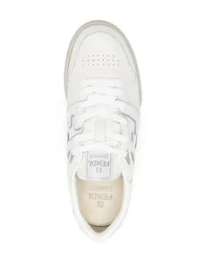 Fendi Match Ff-appliqué Leather Sneakers
