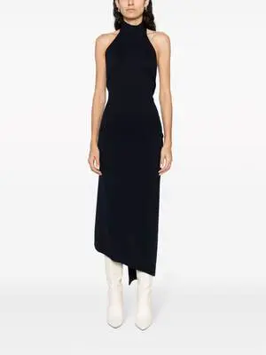 Fendi Funnel-neck Ribbed-knit Midi Dress